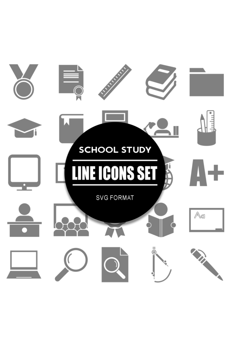 School Study Icon Set - MasterBundles