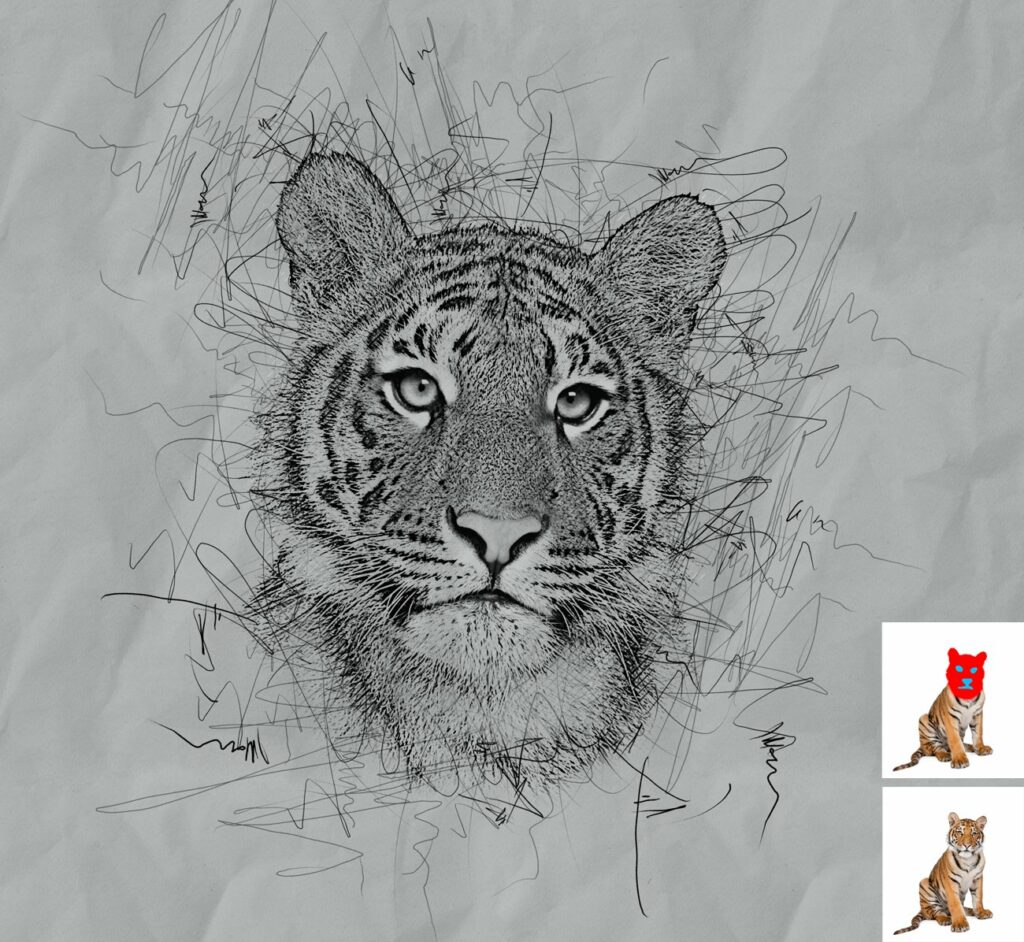 Scribble Sketch Photoshop Action – MasterBundles