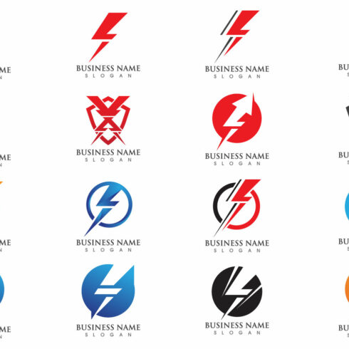 Thunderbolt lightning flash power logo - MasterBundles