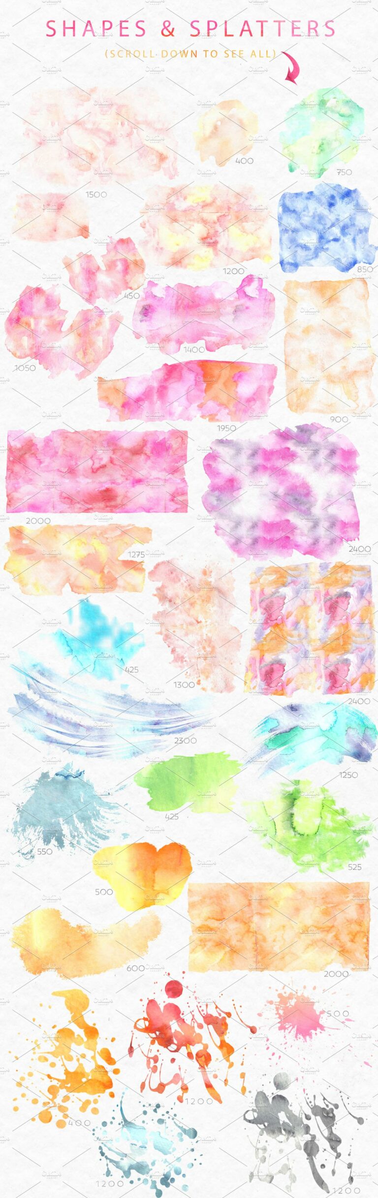 Watercolor Splash Design Elements PS – MasterBundles