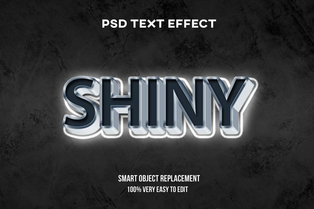 Shiny Light 3D Text Effect PSD – MasterBundles