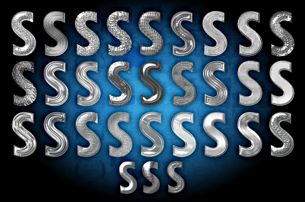 Silver Photoshop Layer Styles – MasterBundles