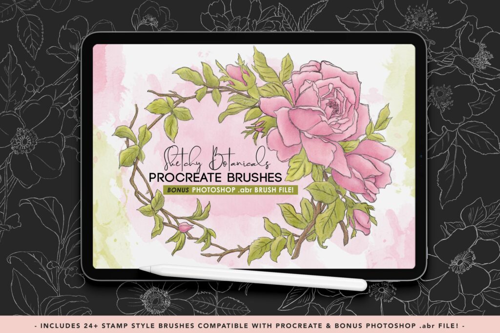 Sketchy Botanical Procreate Brushes – MasterBundles