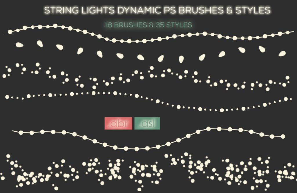 PS String Lights Brushes & Styles – MasterBundles