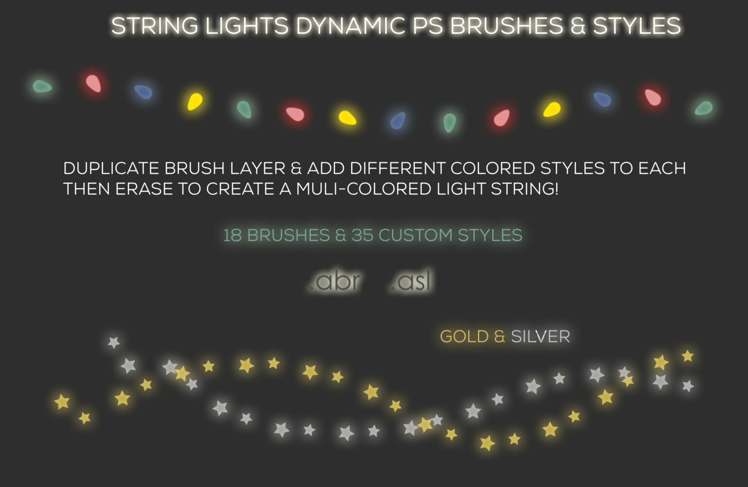 PS String Lights Brushes & Styles – MasterBundles