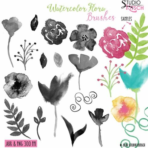 Watercolor Flower Brush Bundle – MasterBundles