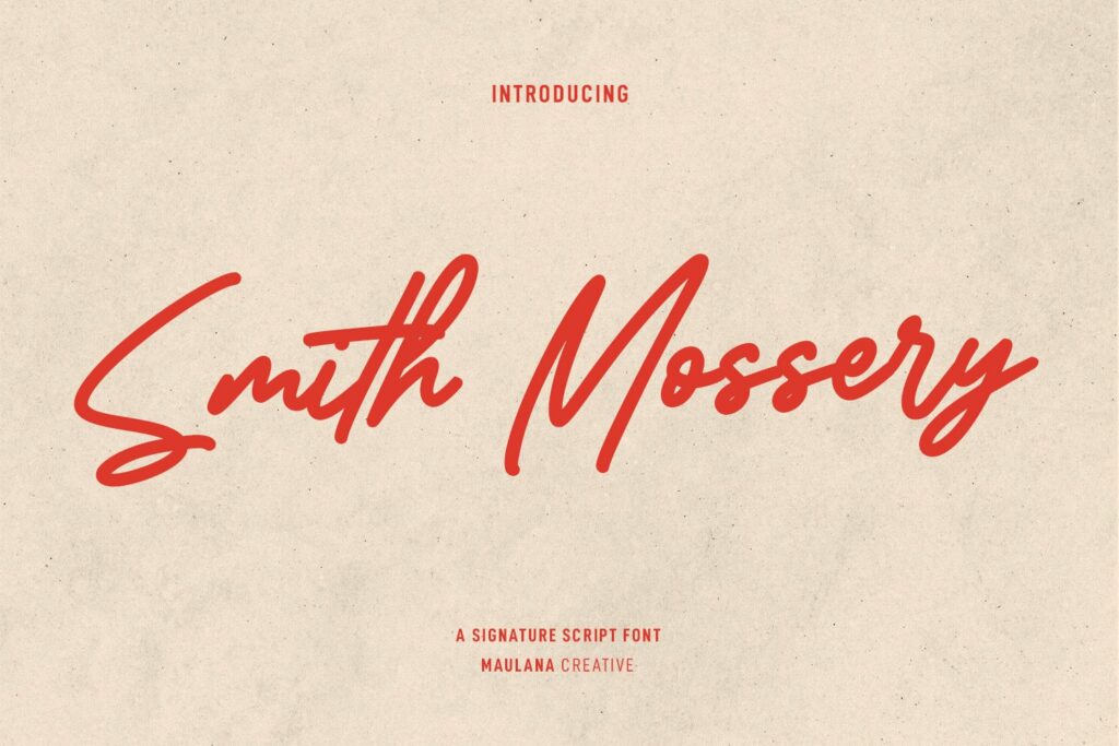 Smith Mossery Script Font – MasterBundles