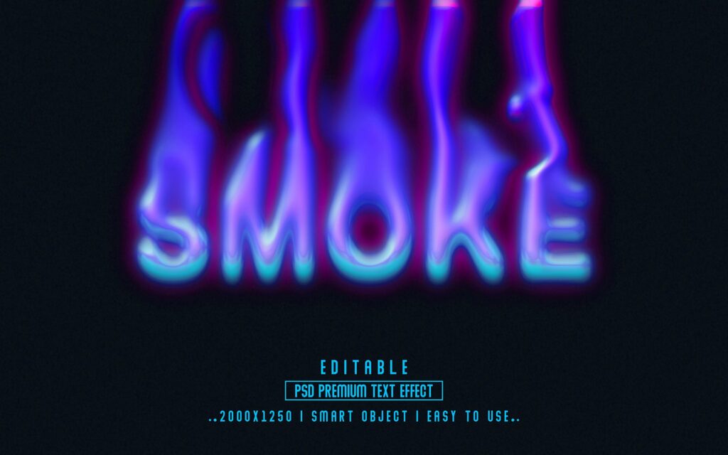 Smoke 3D Editable psd Text Effect – MasterBundles