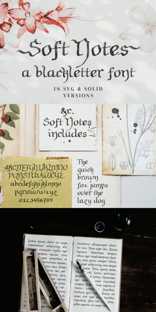 Soft Notes SVG blackletter font – MasterBundles