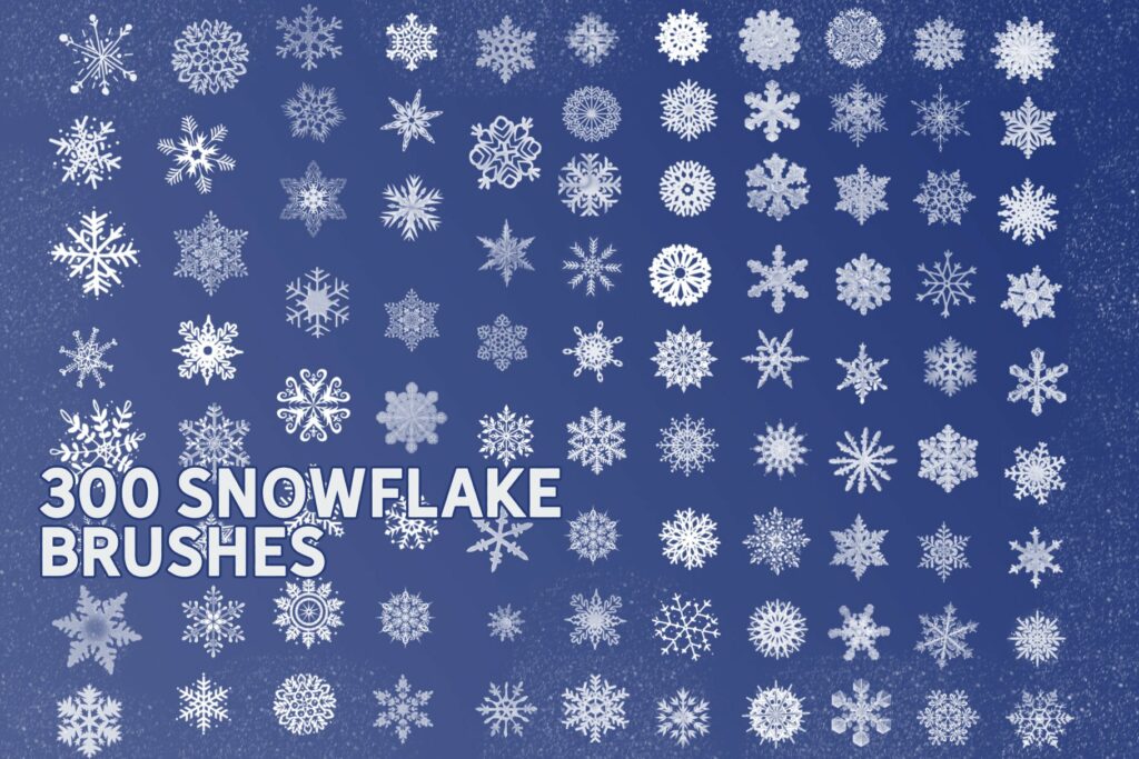 Snowflakes Brushes & Free Overlays – MasterBundles