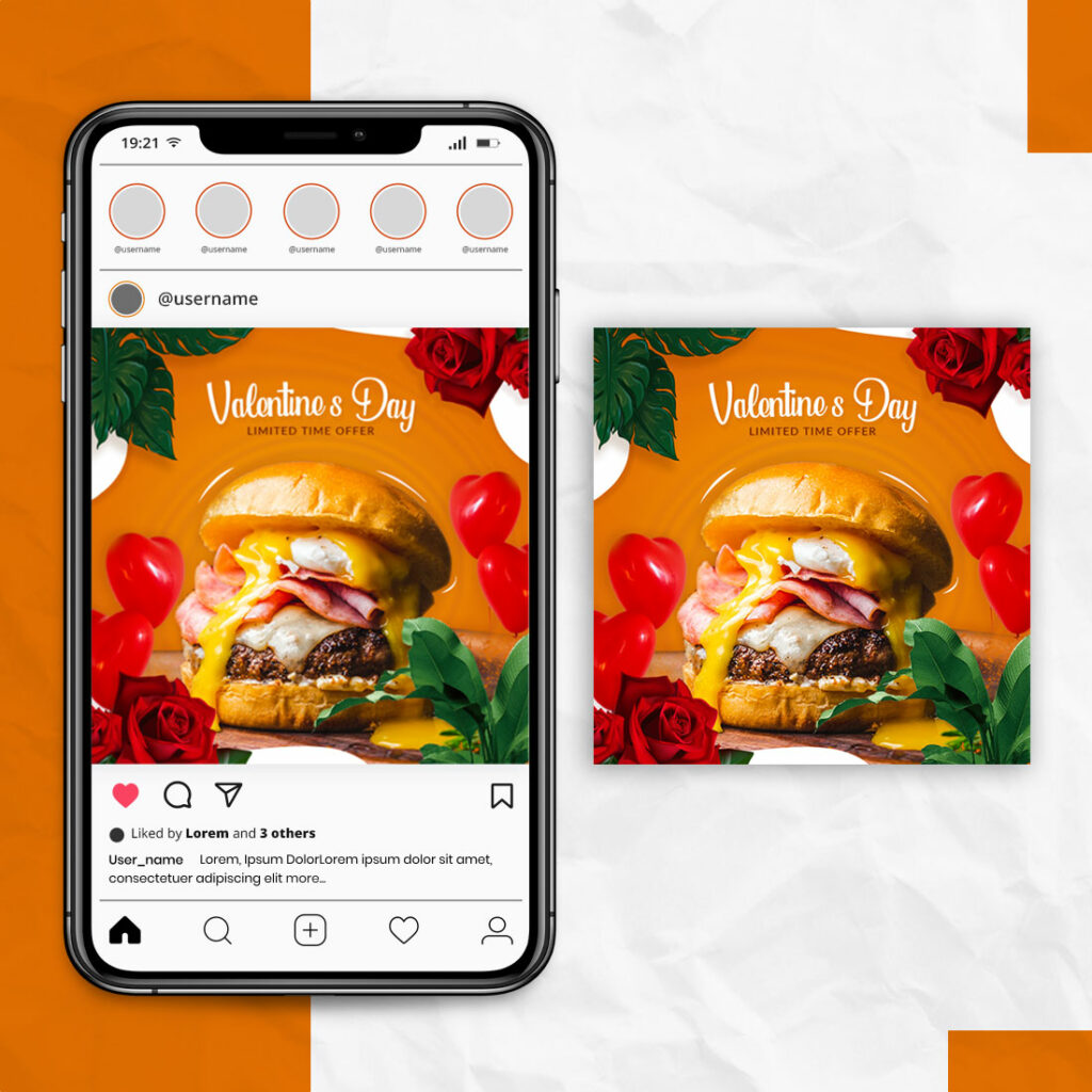 Romantic Valentine Day Dinner Menu Social Media Post Template ...