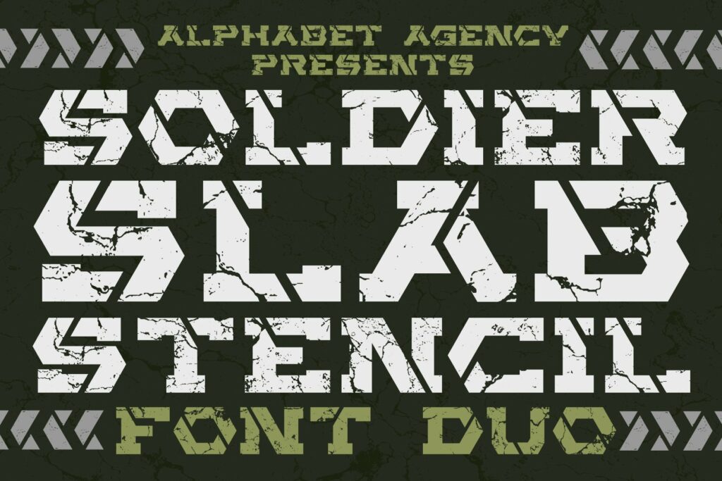 Soldier Slab Stencil Font Duo – MasterBundles