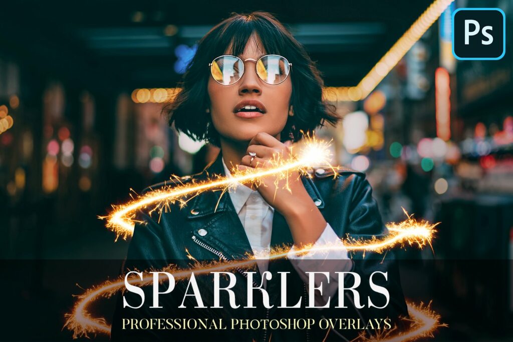 Sparklers Overlays Photoshop – MasterBundles