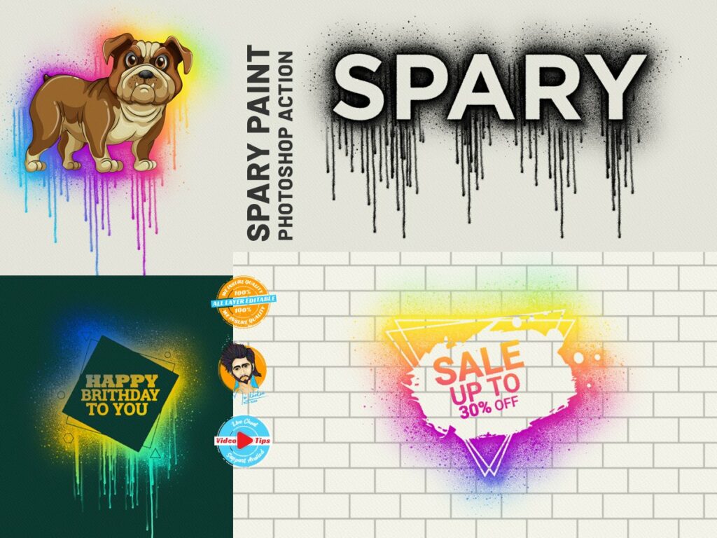 Spray Paint Photoshop Action – MasterBundles