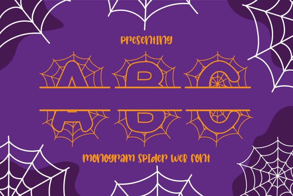 Spider Web Halloween Monogram Font – MasterBundles