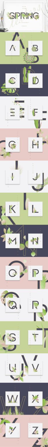 Spring alphabet letters – MasterBundles