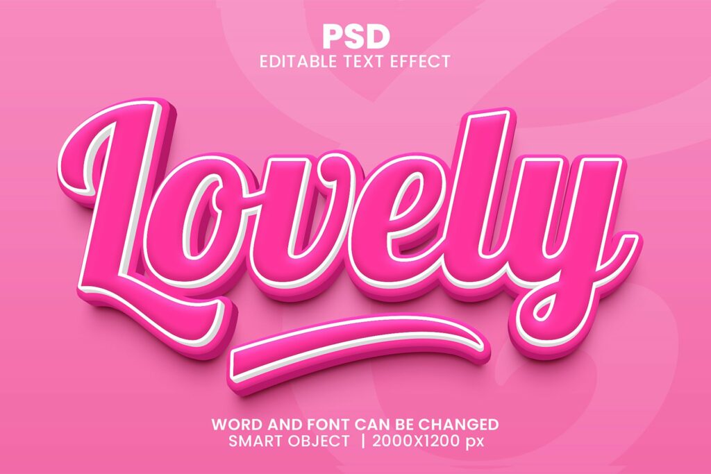 Lovely 3d Editable Psd Text Effect – MasterBundles