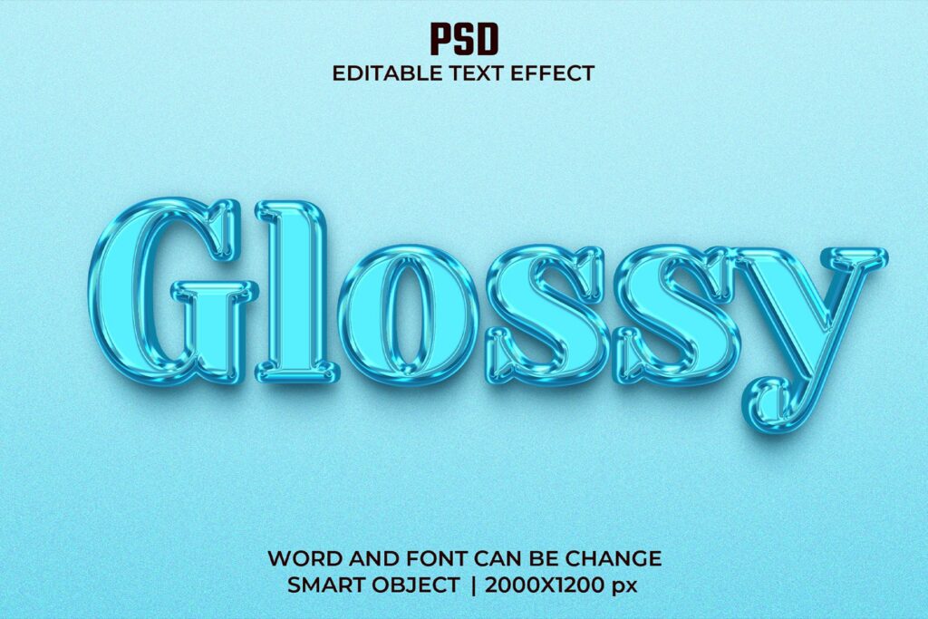 Glossy 3d Editable Psd Text Effect – MasterBundles