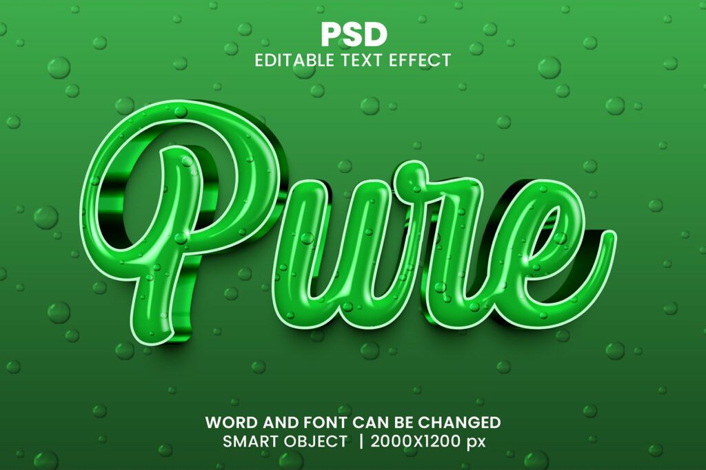 Pure 3D Text Effect for photoshop – MasterBundles