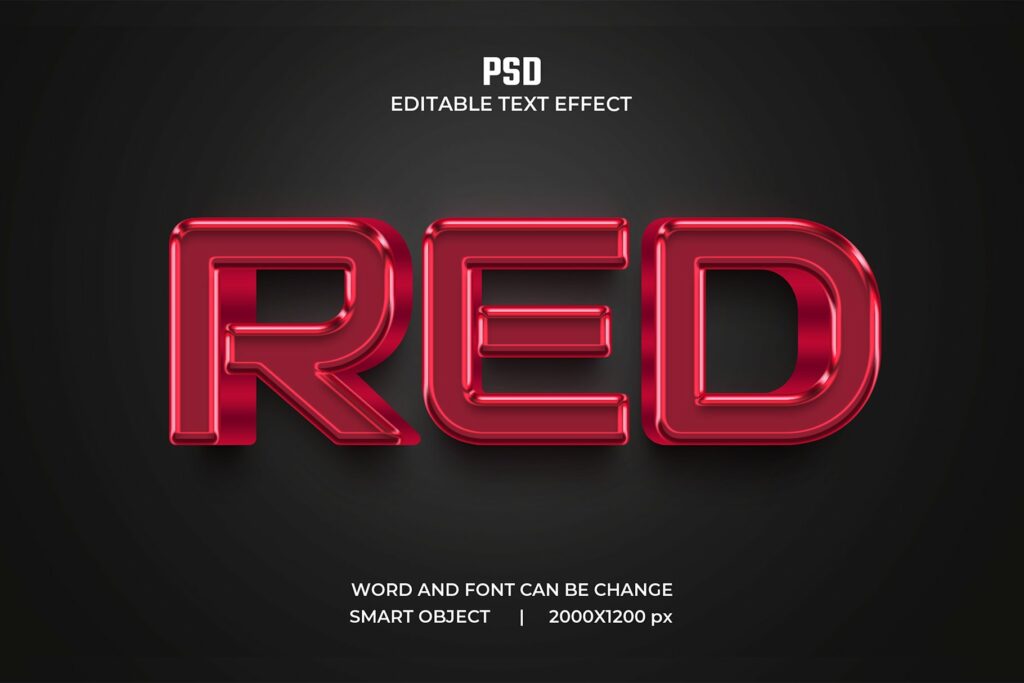 Red 3D Editable PSD Text Effect – MasterBundles