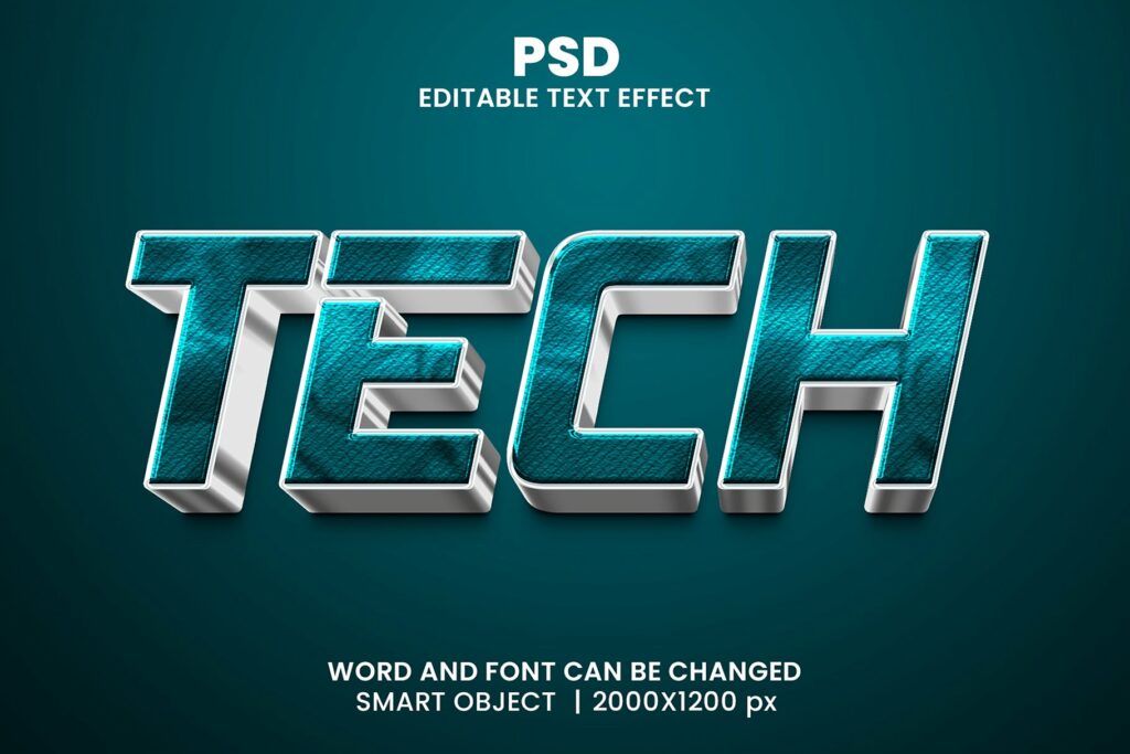 Tech 3D Editable Text Effect Style – MasterBundles
