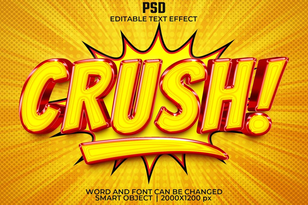 Crush Comic 3d Editable Text Effect – MasterBundles