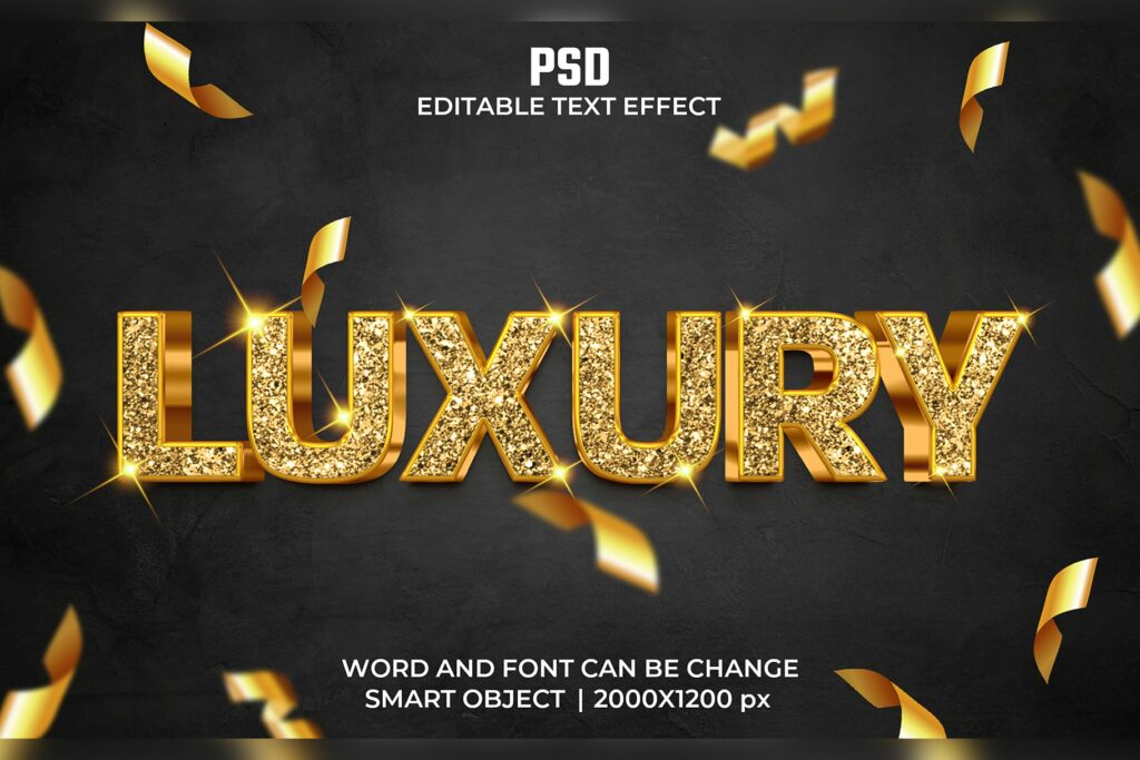 Luxury 3d Editable Psd Text Effect – MasterBundles