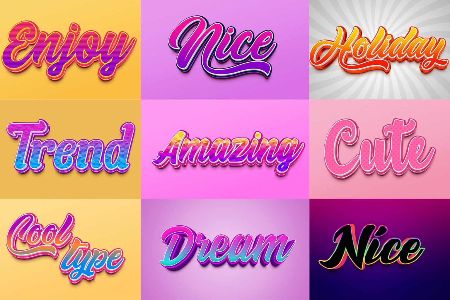 Editable Photoshop 3D Text Effects – MasterBundles