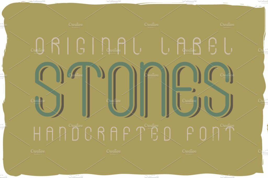 Stones font + bonus label – MasterBundles