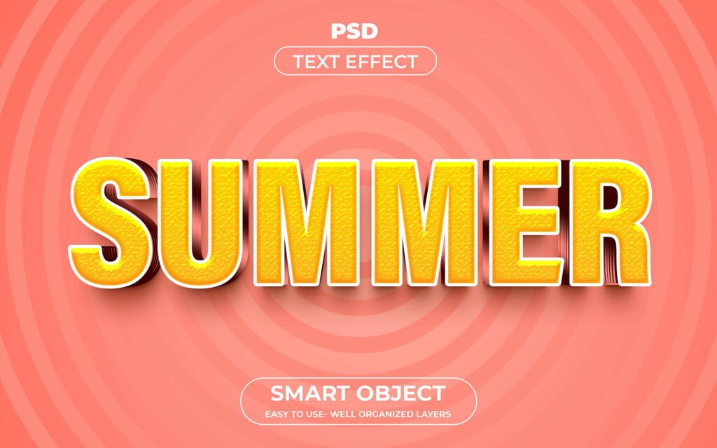 Summer 3D Editable PSD Text Effect – MasterBundles