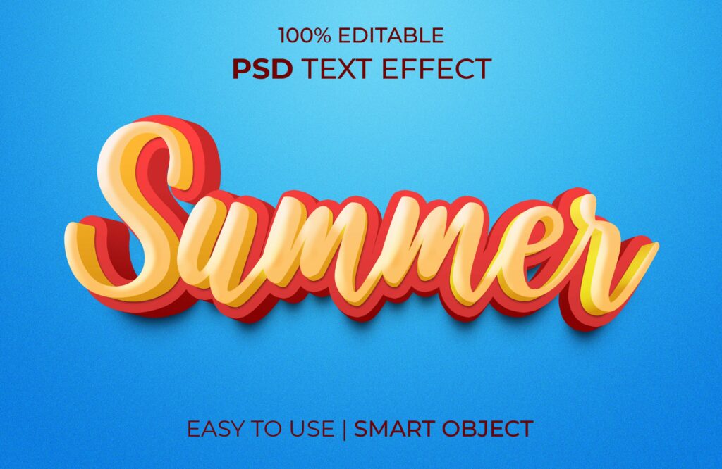 Summer Editable 3D Text Effect – MasterBundles