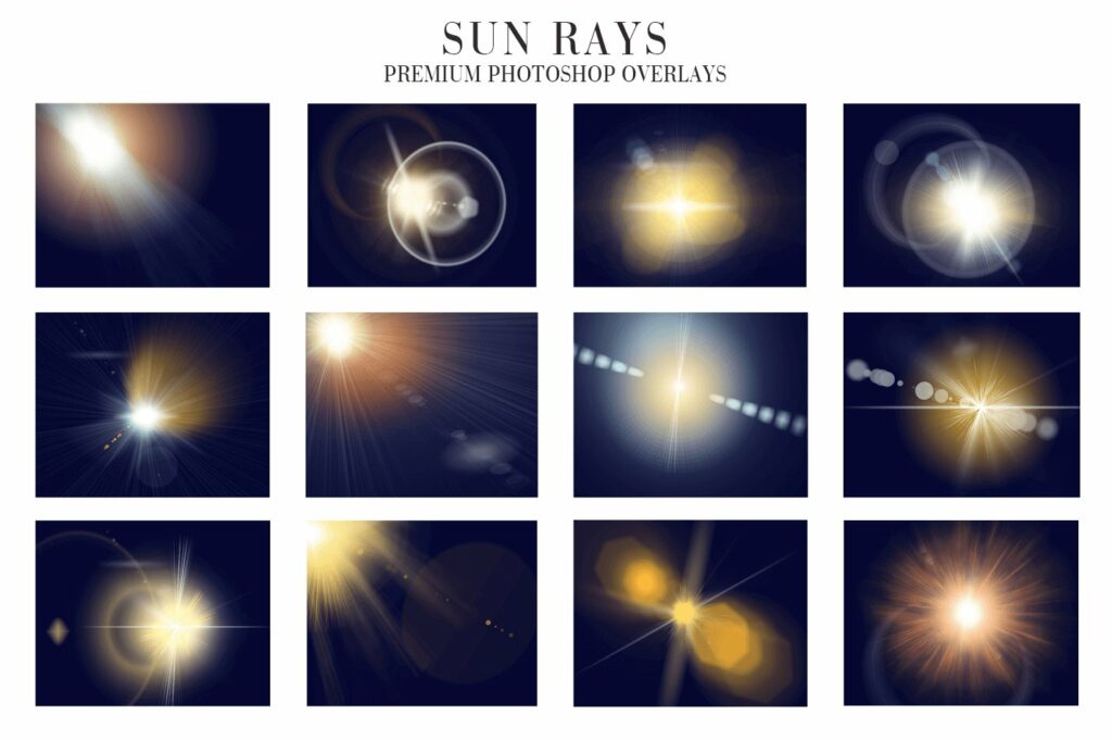 Sun Rays Overlays Photoshop – MasterBundles
