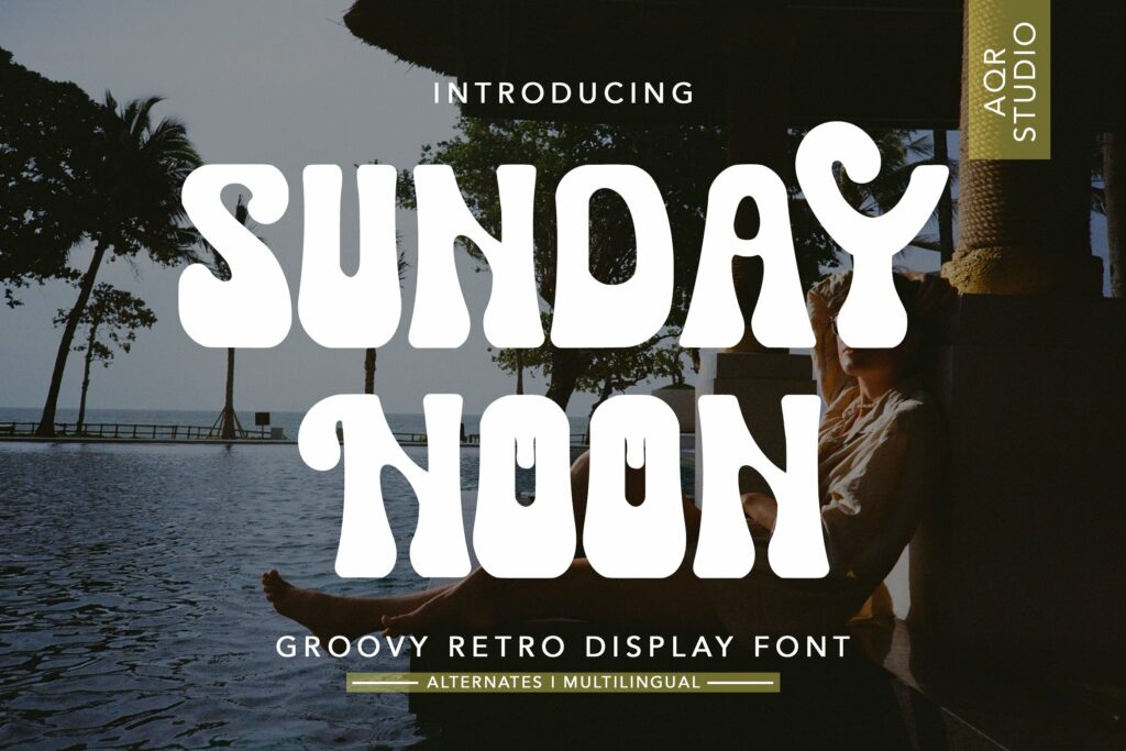 SundayNoon-Groovy Retro Display Font – MasterBundles