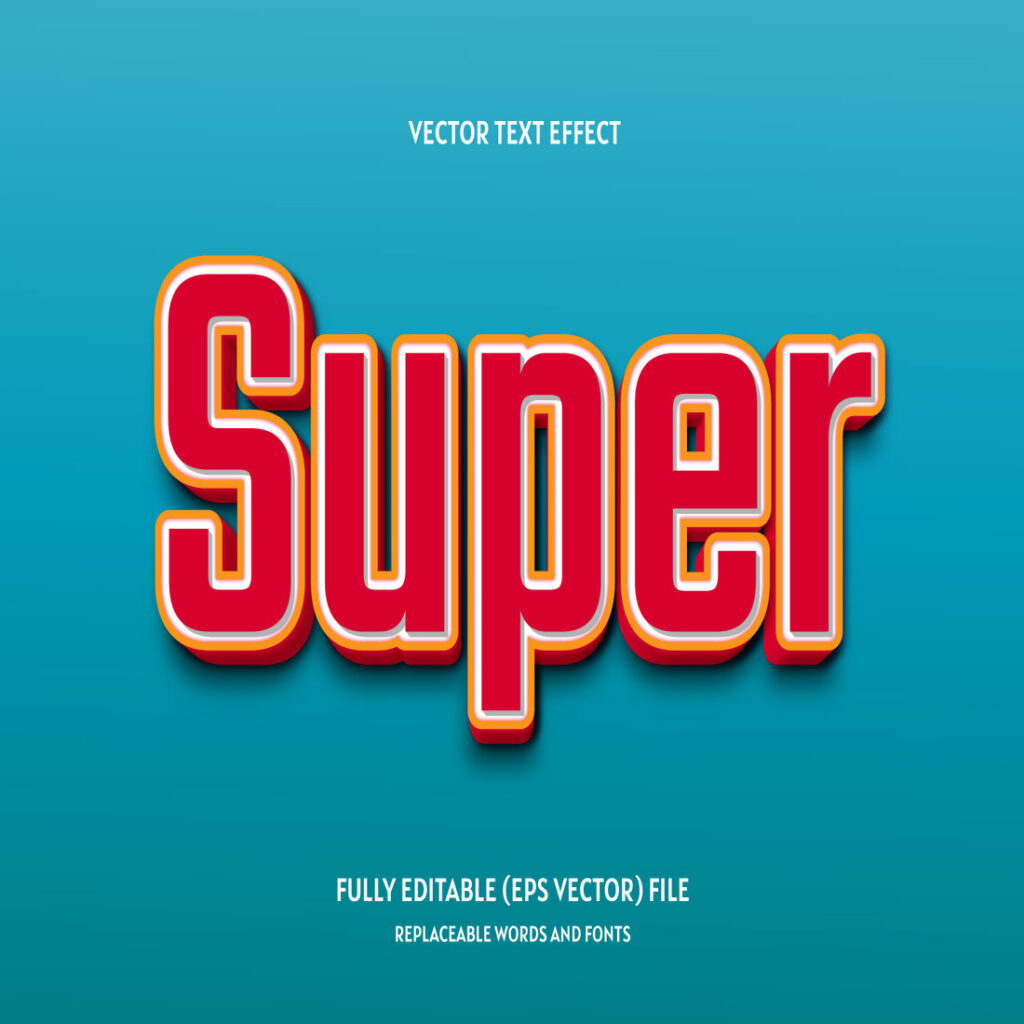 Super Text Effect 3d Editable Style Eps Vector Text Effect Masterbundles