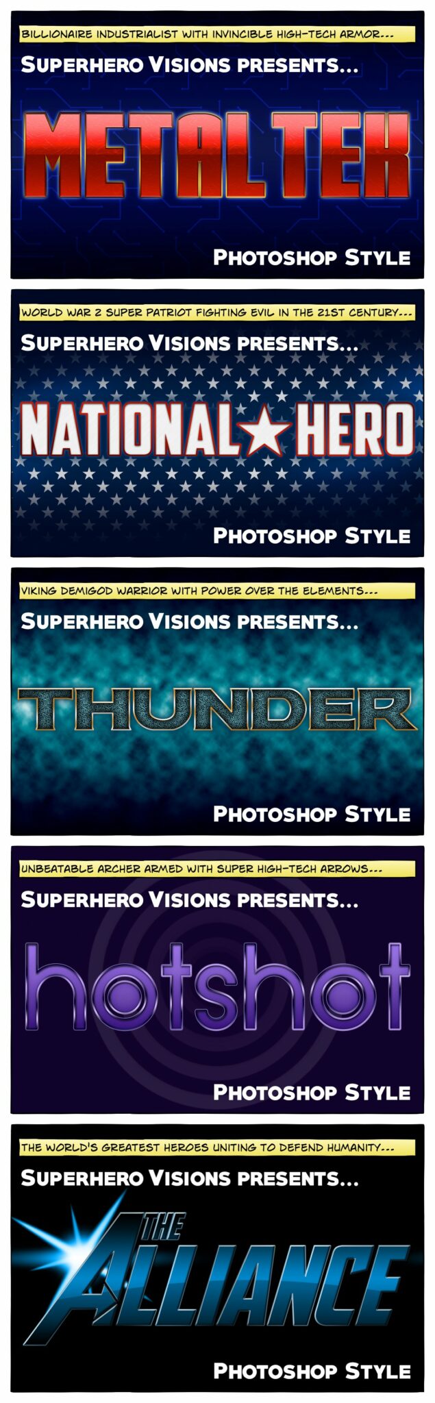 10 Photoshop Styles: Superheroes v1 – MasterBundles