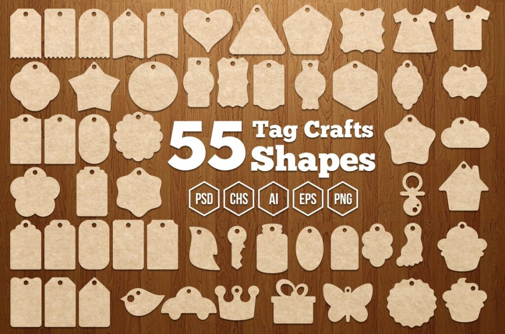 55 Tag Crafts Shapes – MasterBundles