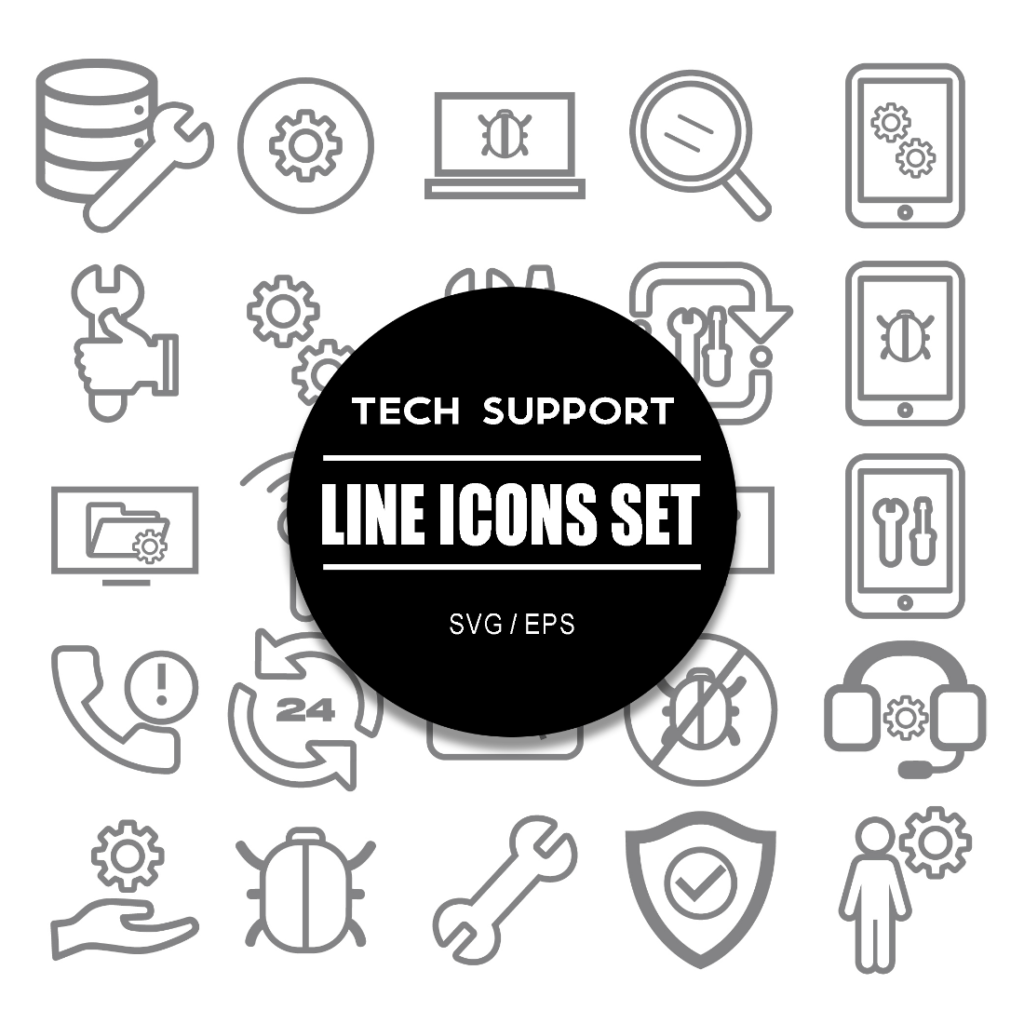 Tech Support Icon Set - MasterBundles