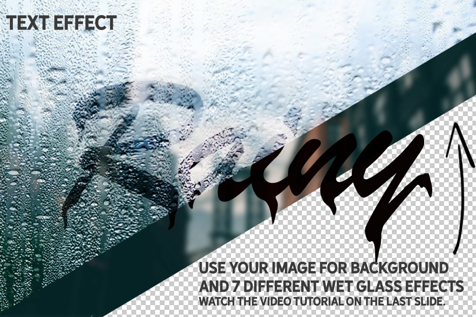 Rain Effect TEXT & Overlays & Brush – MasterBundles