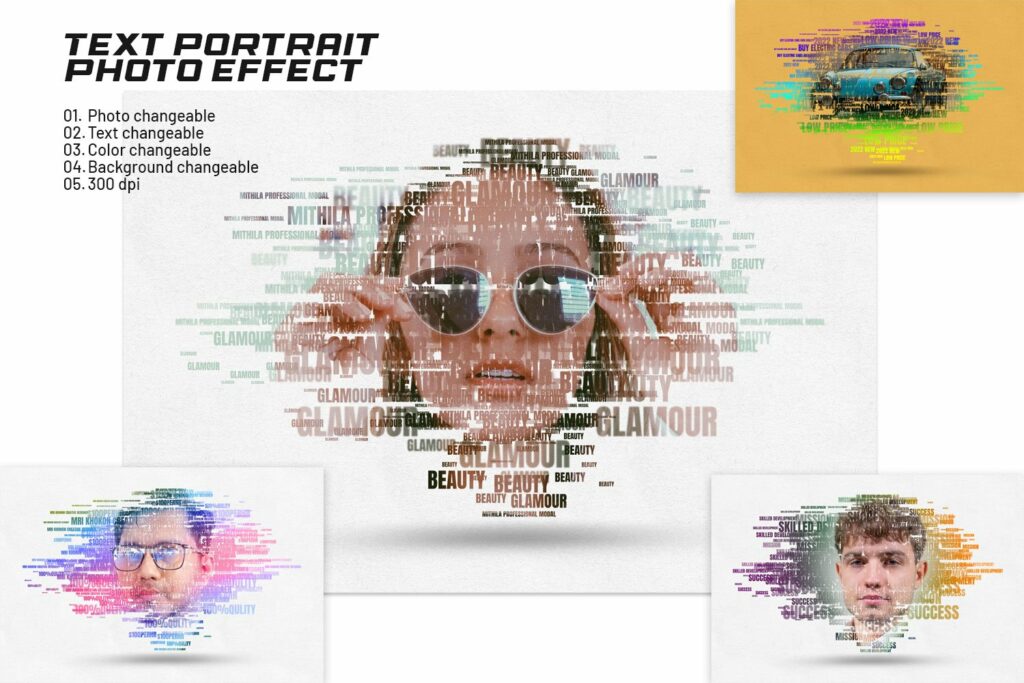 Text Portrait Photo Effect Editable – MasterBundles