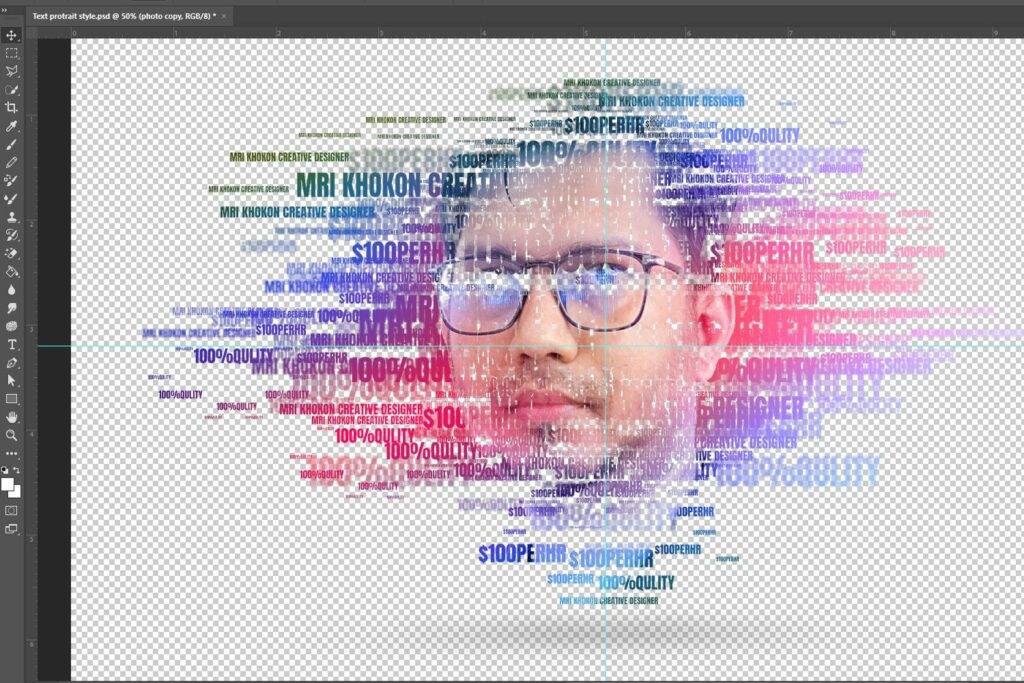 Text Portrait Photo Effect Editable – MasterBundles