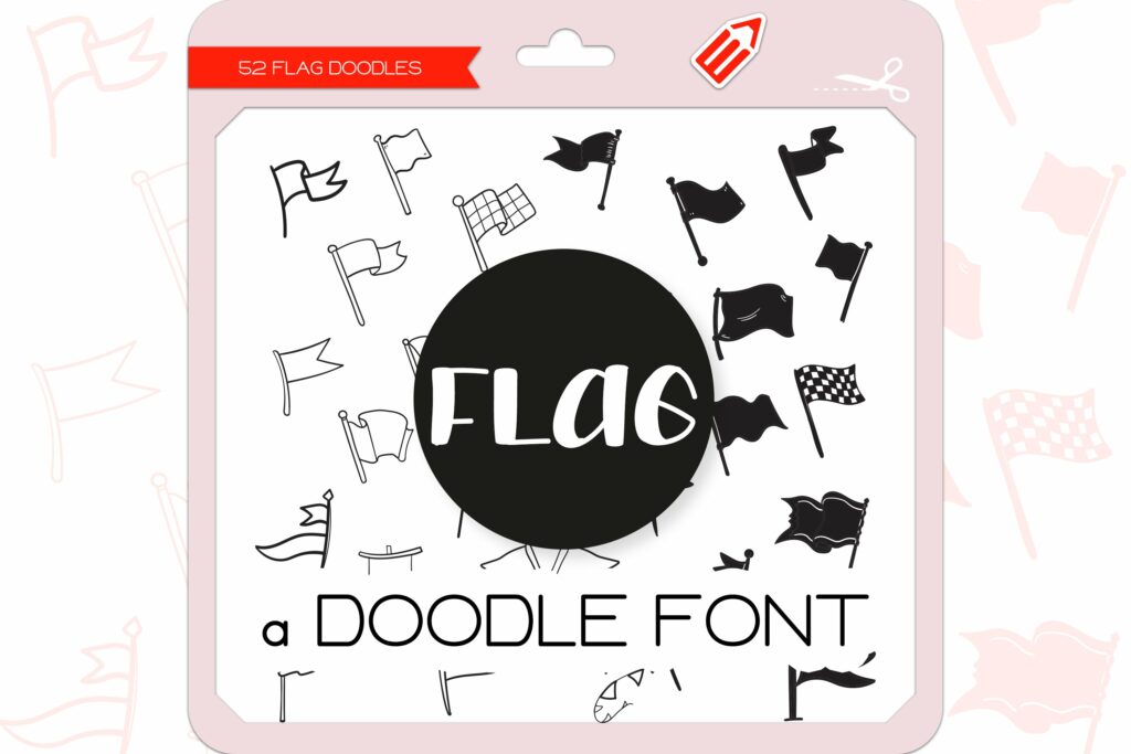 Flag Doodles - Dingbats Font – MasterBundles