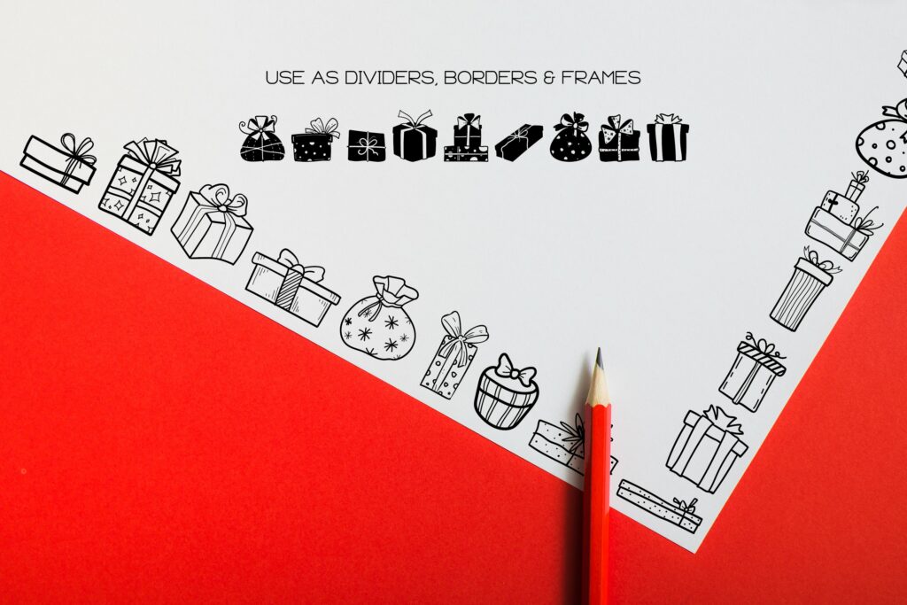 Gift Box Doodles - Dingbats Font – MasterBundles