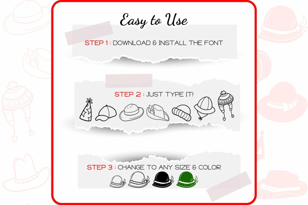Hat Doodles - Dingbats Font – MasterBundles