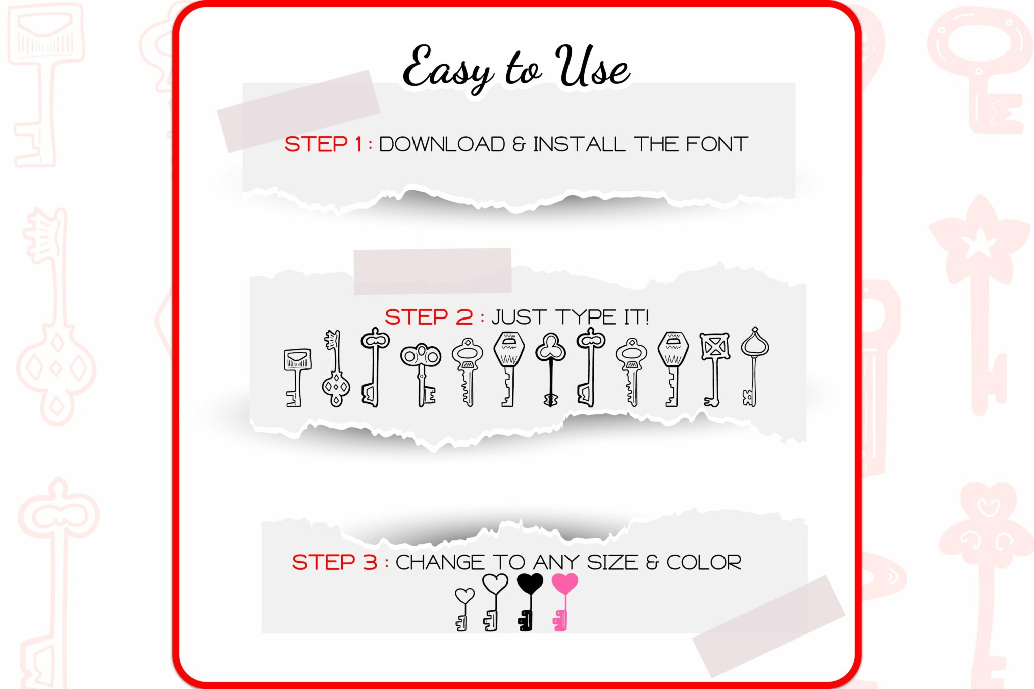 Key Doodles - Dingbats Font – MasterBundles