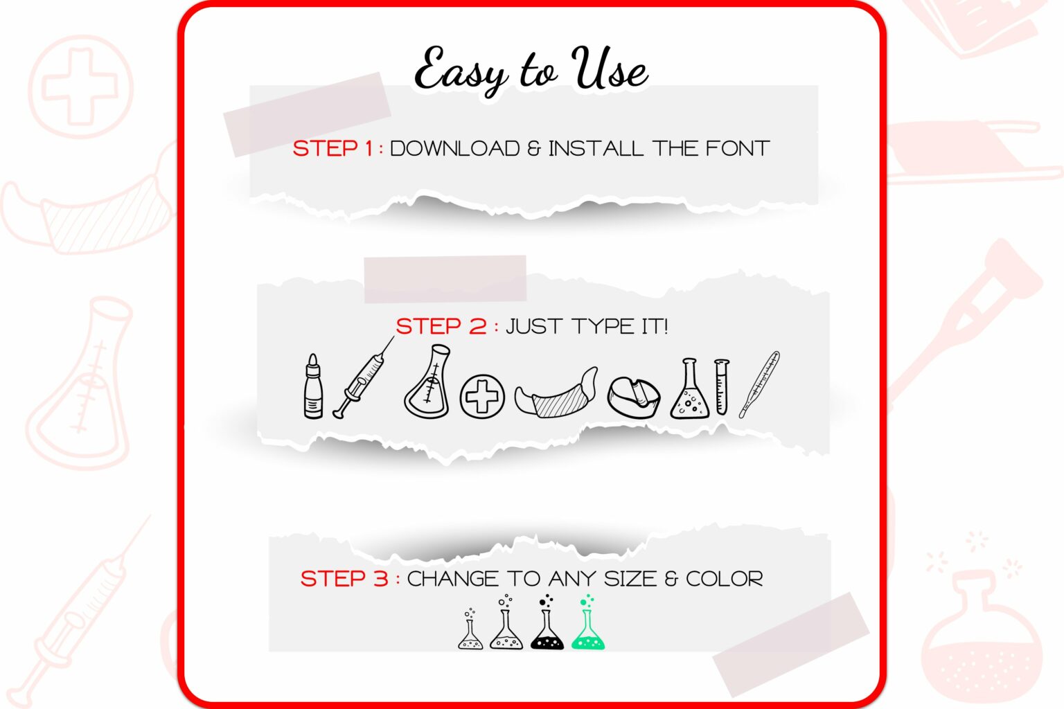 Medicine Doodles - Dingbats Font – MasterBundles