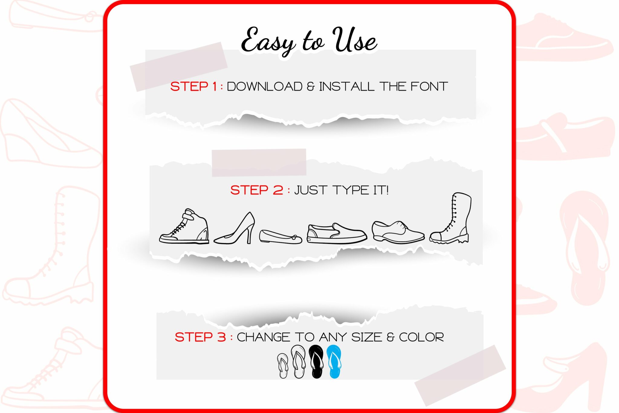 Shoe Doodles - Dingbats Font – MasterBundles
