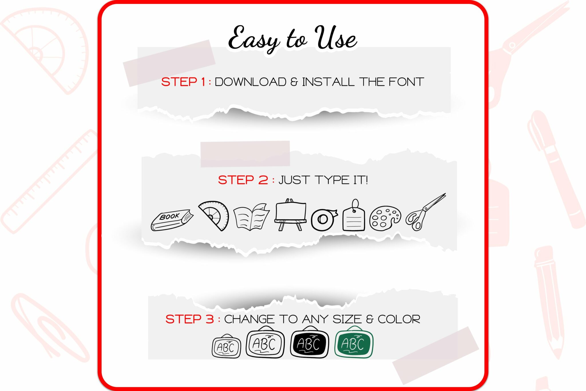 Stationery Doodles - Dingbats Font – MasterBundles