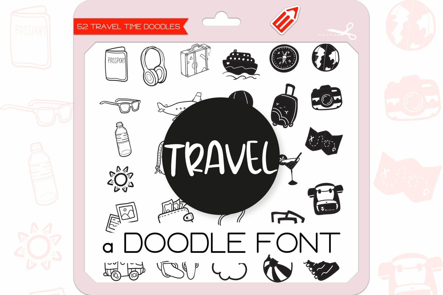 Travel Doodles - Dingbats Font – MasterBundles