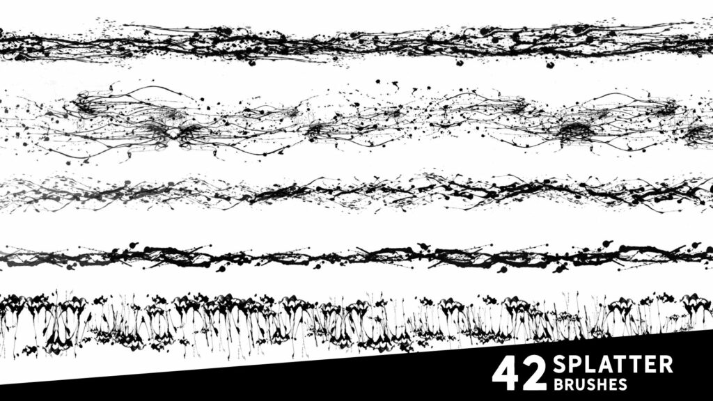 42 Splatter brushes – MasterBundles