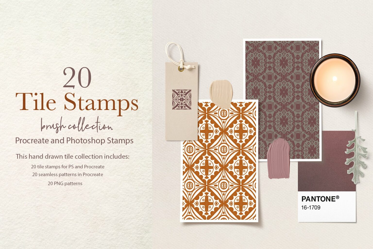 20 Tile Stamps for Procreate and PS – MasterBundles